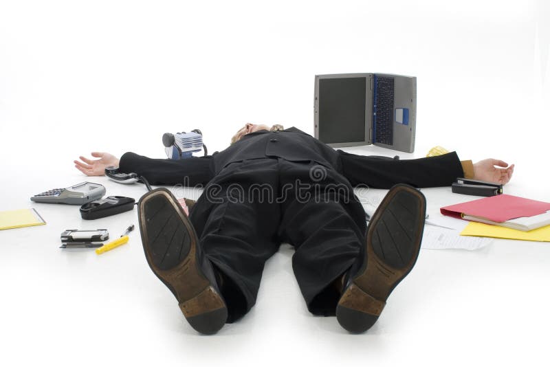 Stressed Business Man stock photo. Image of notebook, sleep - 1252798
