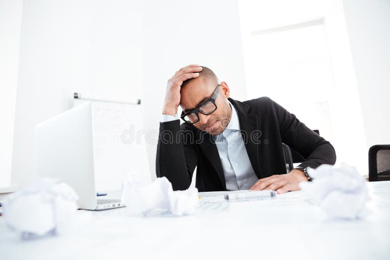 Stressed Business Man with Work Problems in the Office Stock Image ...