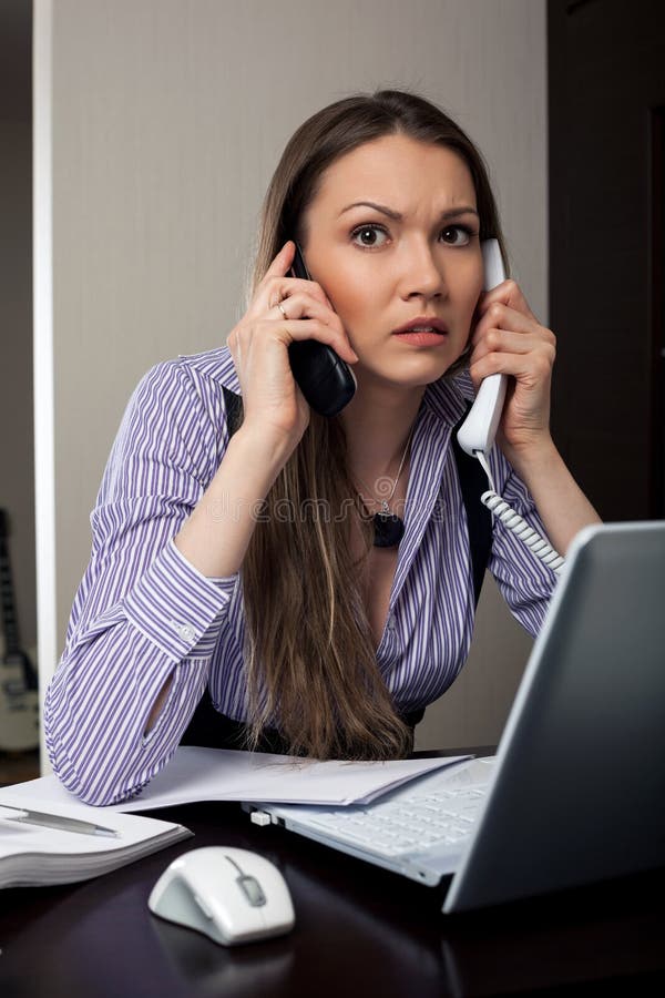 A stressed business woman stock photo. Image of businesswoman - 38213544