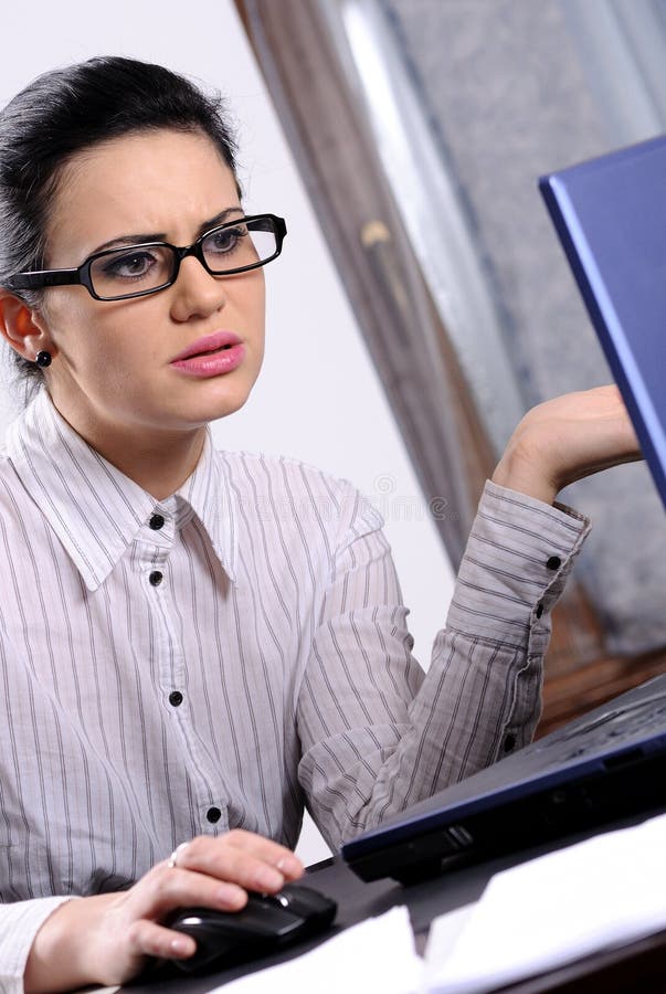 Stressed Business Woman Arguing Stock Image - Image of people, computer ...