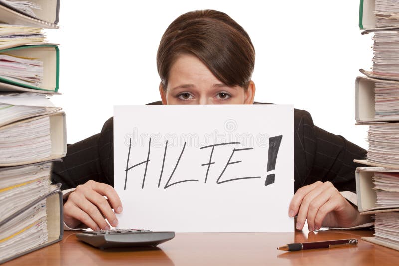 Business Woman Needs Help To Manage Work Stock Photo - Image of ...