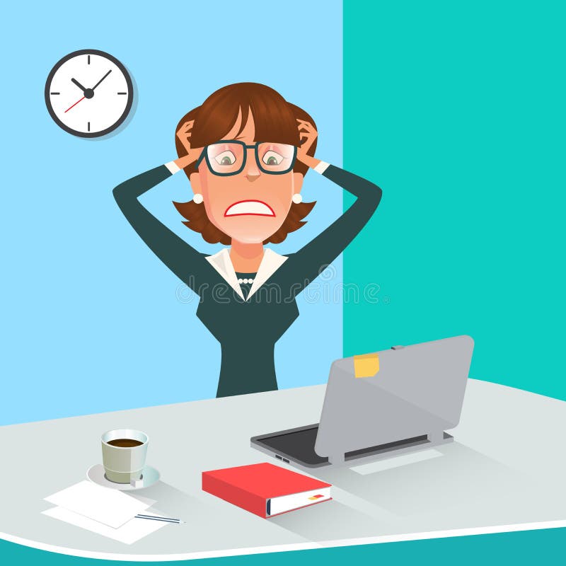 Stressed Secretary Clipart