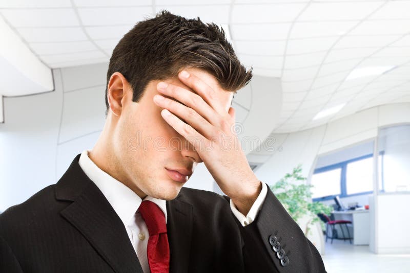Stressed businessman stock image. Image of headache, depression - 24252697