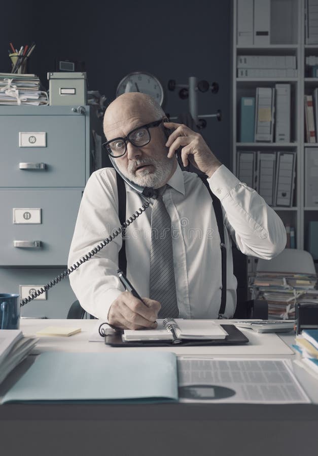 Too Many Phone Calls stock photo. Image of isolated, scream - 4384274