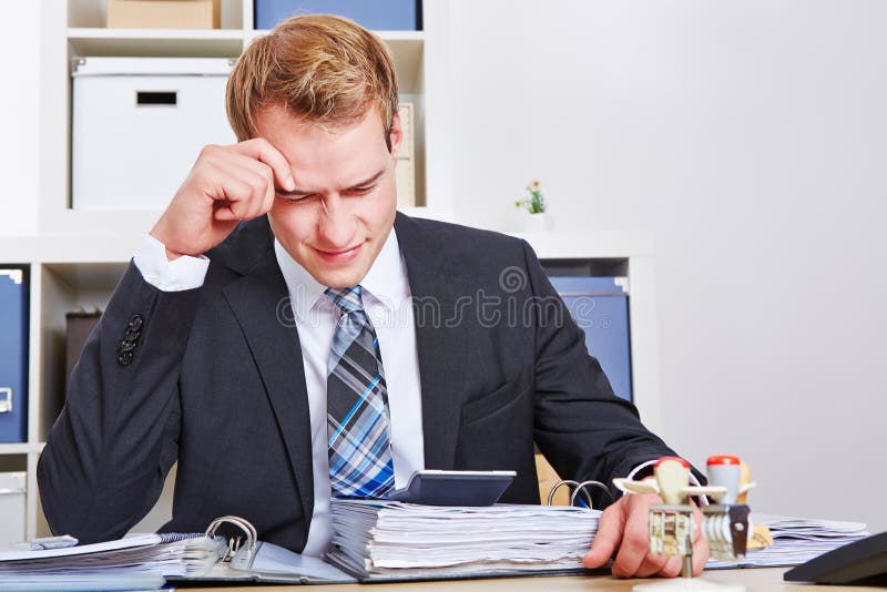 Stressed Businessman with Burnout Stock Image - Image of doubt ...