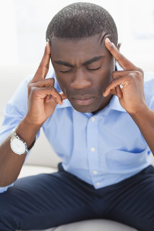 Stressed Businessman Getting a Headache Stock Image - Image of sitting ...