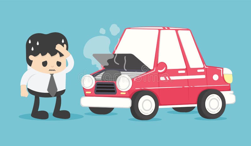 Stressed Businessman Seated In His Office Desk Stock Illustration ...