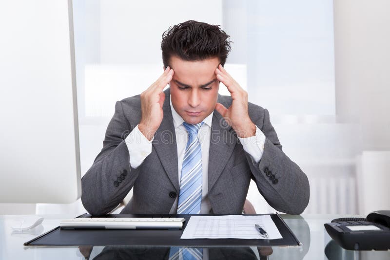 Stressed businessman stock image. Image of boss, portrait - 53441259