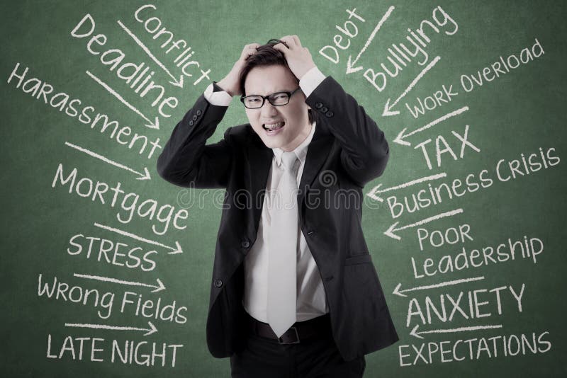 Stressed Businessman Thinking His Problems Stock Image - Image of ...