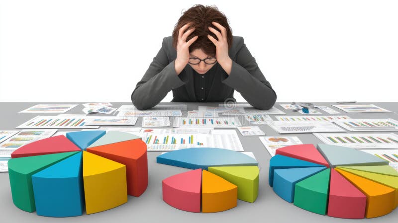 Overwhelmed by Data stock illustration. Illustration of overwhelmed ...