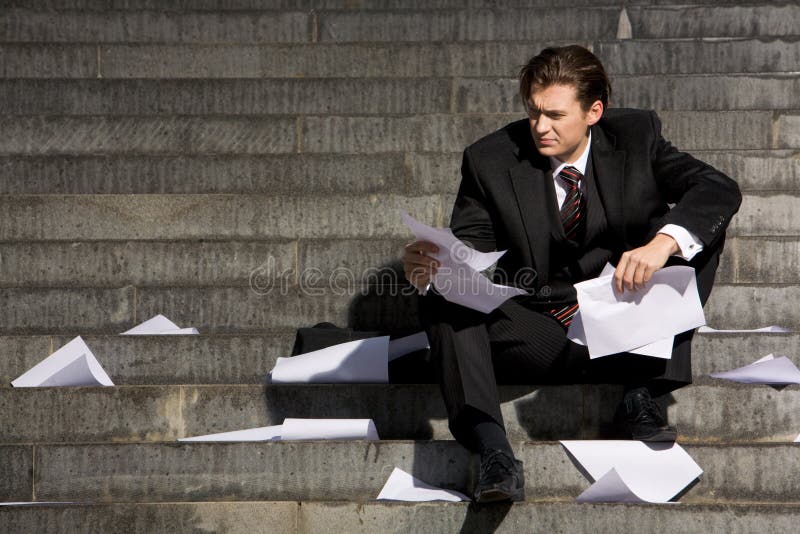 Stressed ceo stock image. Image of adult, reading, depression - 7319679
