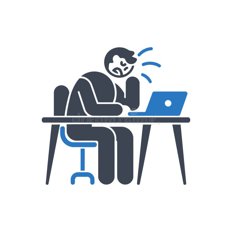 Stressed Computer User Icon Stock Illustration - Illustration of ...