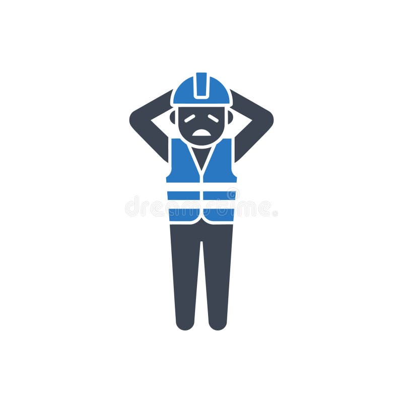 Stressed Construction Worker Icon Stock Vector - Illustration of symbol ...