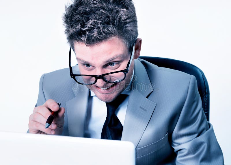 Stressed Crazy Manager at Work Stock Image - Image of attractive ...