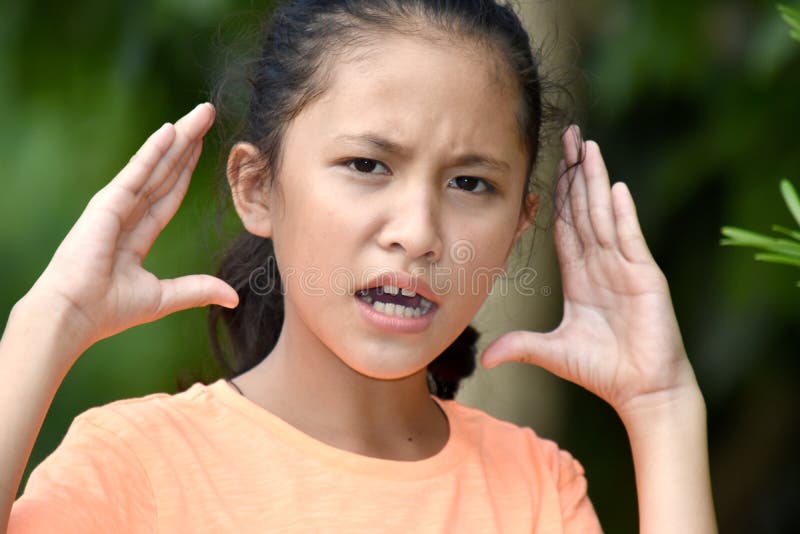 Stressed Cute Asian Person stock photo. Image of pleasant - 140670566