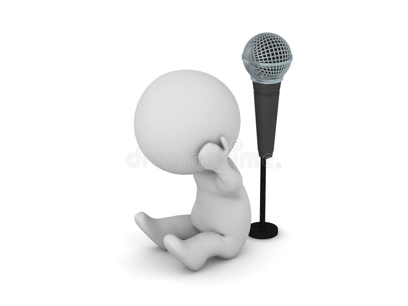 Stressed 3D Character with an Atom Around His Head Stock Illustration ...