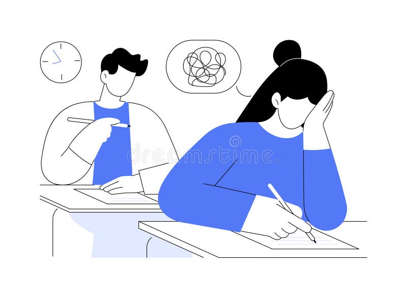 Stressed at the Exam Isolated Cartoon Vector Illustrations. Stock ...