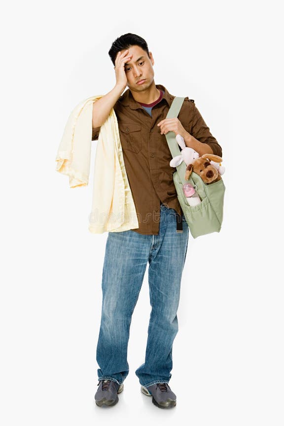 Stressed father stock photo. Image of jeans, preparation - 62561590
