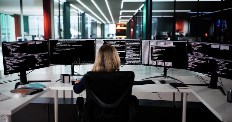 Stressed Female Developer Struggles with Coding Software Stock Image - Image of women, engineer ...