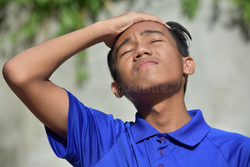 A Filipino Boy and Anxiety stock image. Image of panic - 158303231