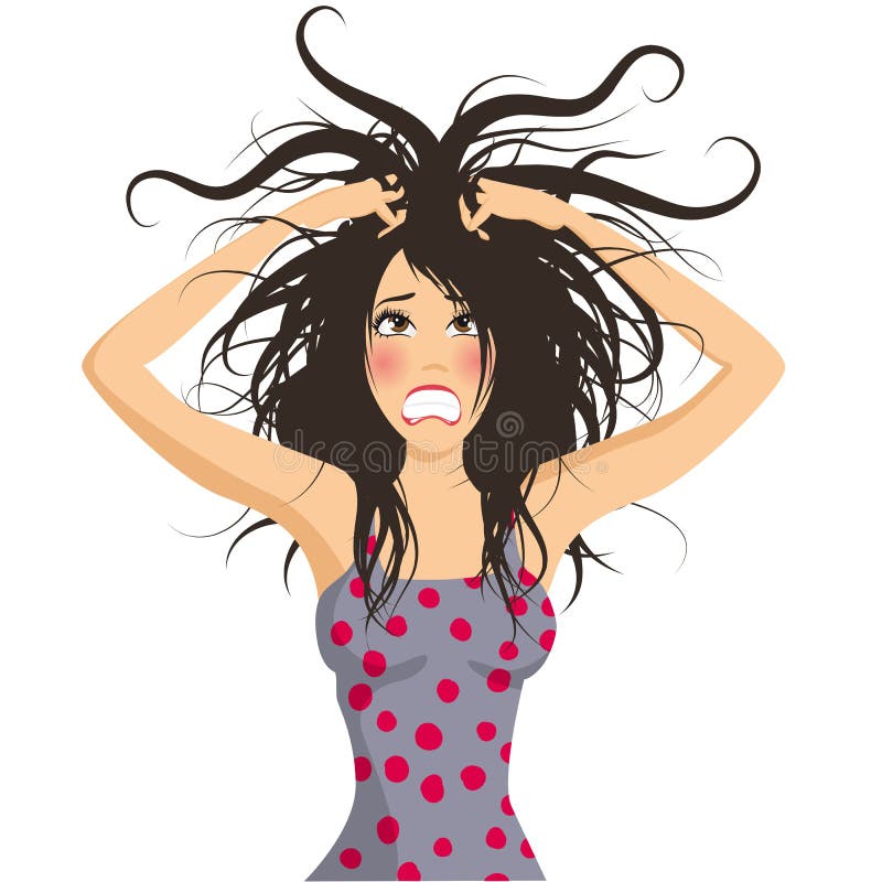 Stressed girl stock vector. Illustration of stressed - 58813052 Stressed girl stock vector. Illustration of stressed - 58813052