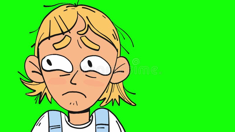 Stressed Girl Searching for Exit, Isolated on Green Screen Animation ...