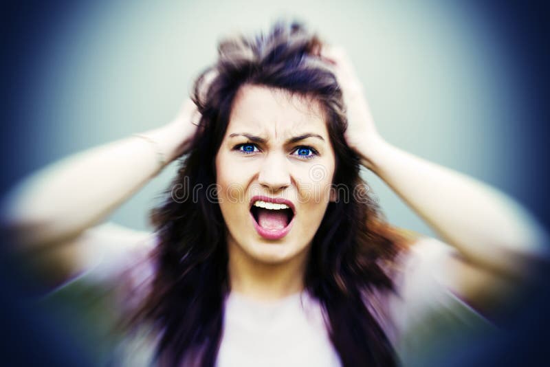 Stressed girl stock photo. Image of angry, cute, concept - 41264946