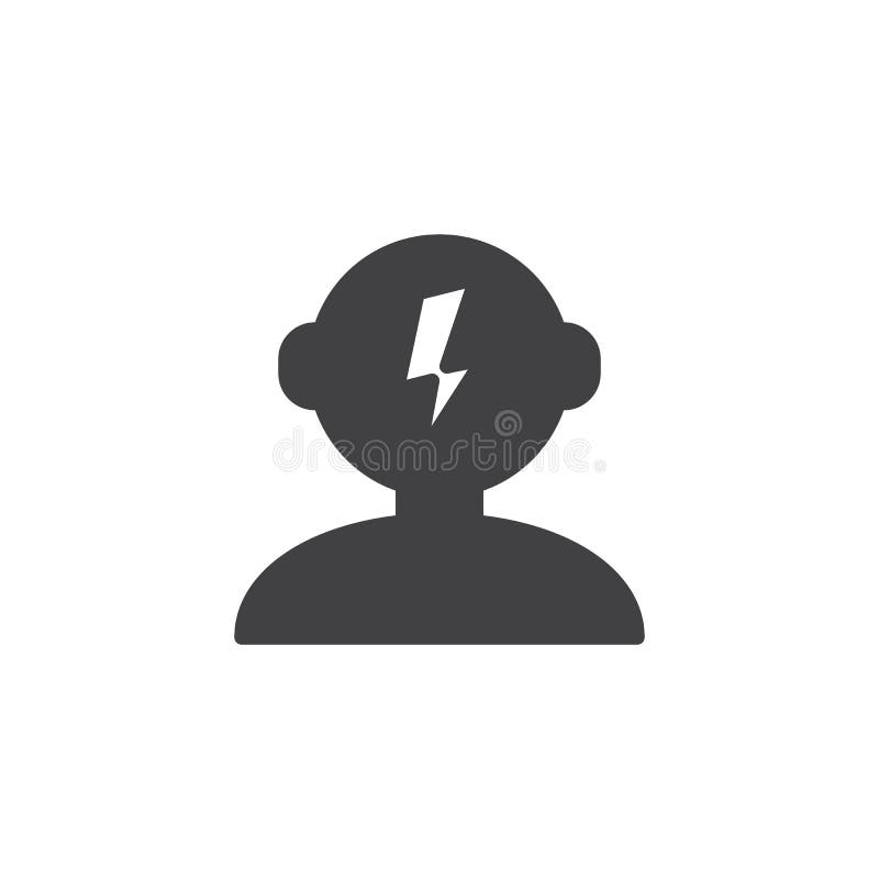 Stressed Human Mind Vector Icon Stock Vector - Illustration of energy ...