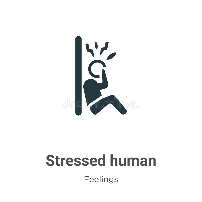 Stressed Human Vector Icon on White Background. Flat Vector Stressed ...