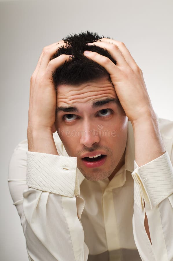 Stressed man stock photo. Image of depression, environment - 9448144