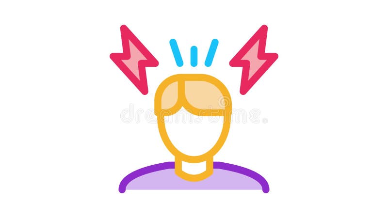 Animation of Stressed Man with Network of Connections and Clock ...