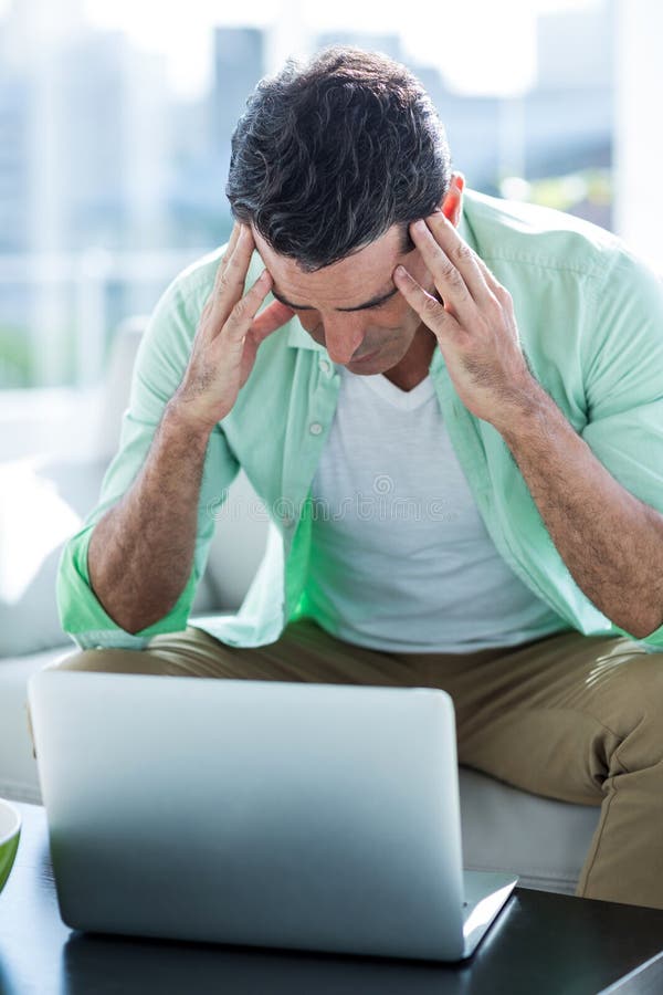 Stressed Man And Laptop Picture. Image: 5225450
