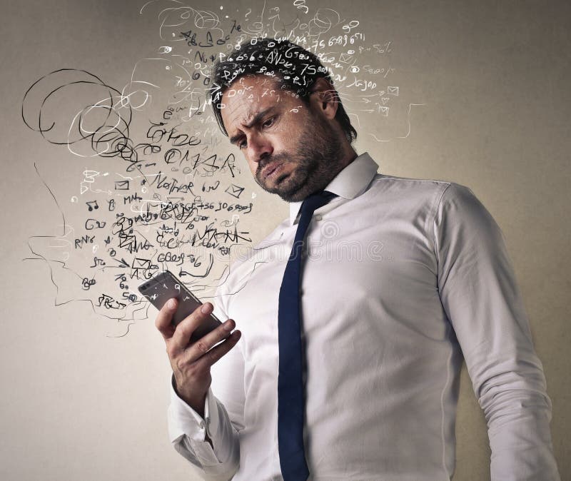 Stressed man stock photo. Image of application, phone - 54755606