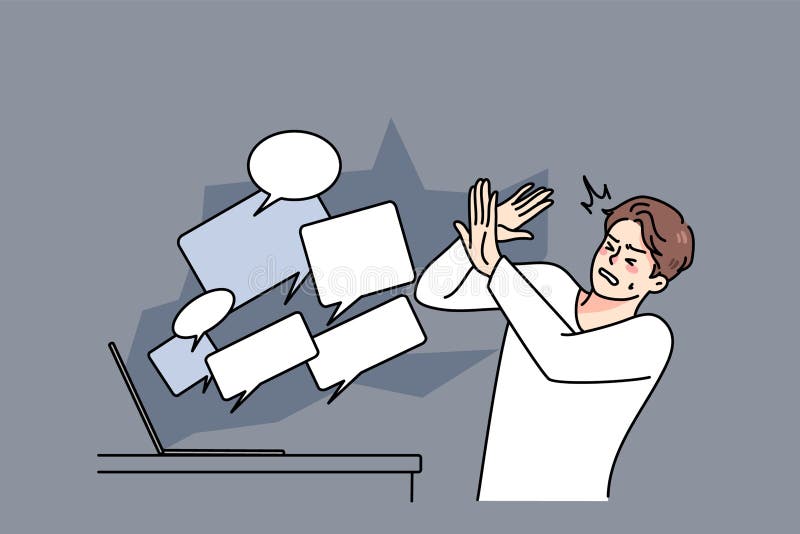 Social Media Depression Man Stock Illustrations – 440 Social Media ...