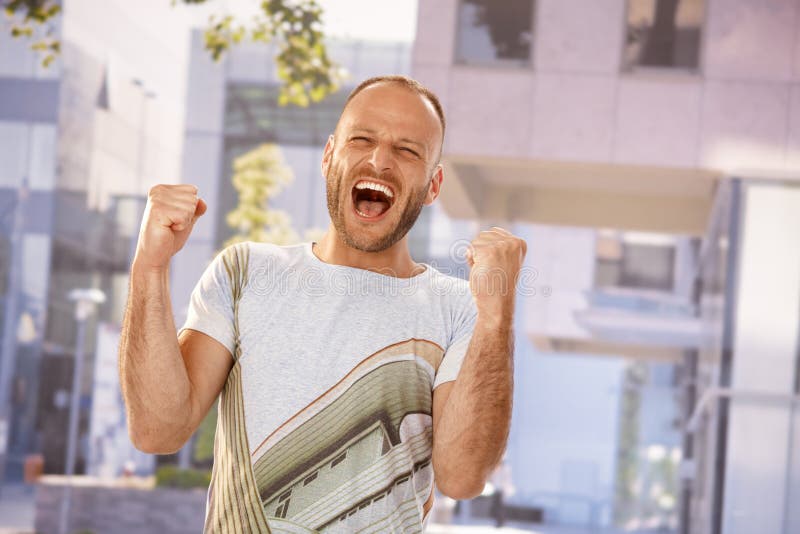 Young Man Shouting at Laptop Screen Stock Photo - Image of college ...