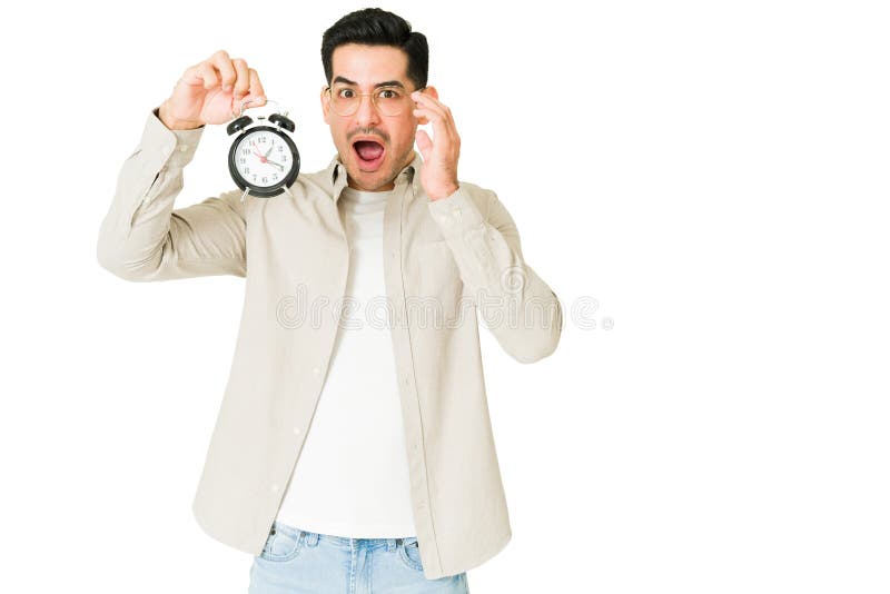 Stressed Man Showing the Late Hour Stock Photo - Image of adult, hour ...