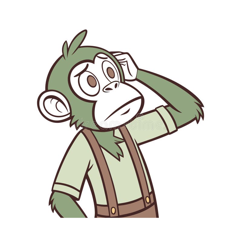 Stressed Monkey Homebrewing with Care Stock Illustration - Illustration ...