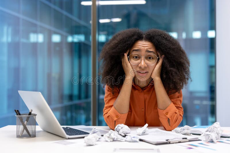 Stressed Office Worker Overwhelmed with Paperwork and Deadlines in ...