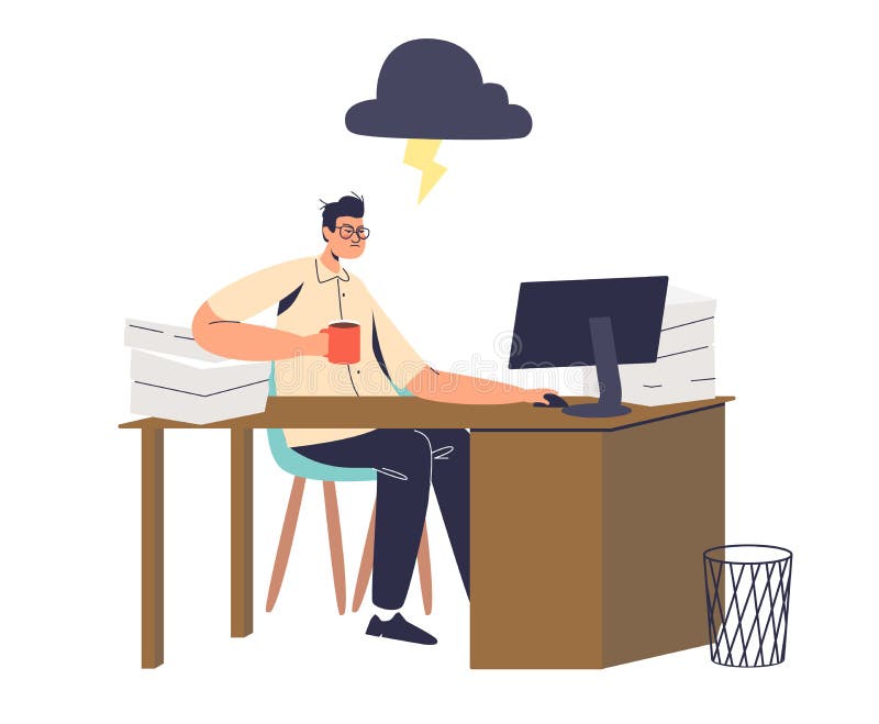 Stressed Computer Stock Illustrations – 2,017 Stressed Computer Stock ...