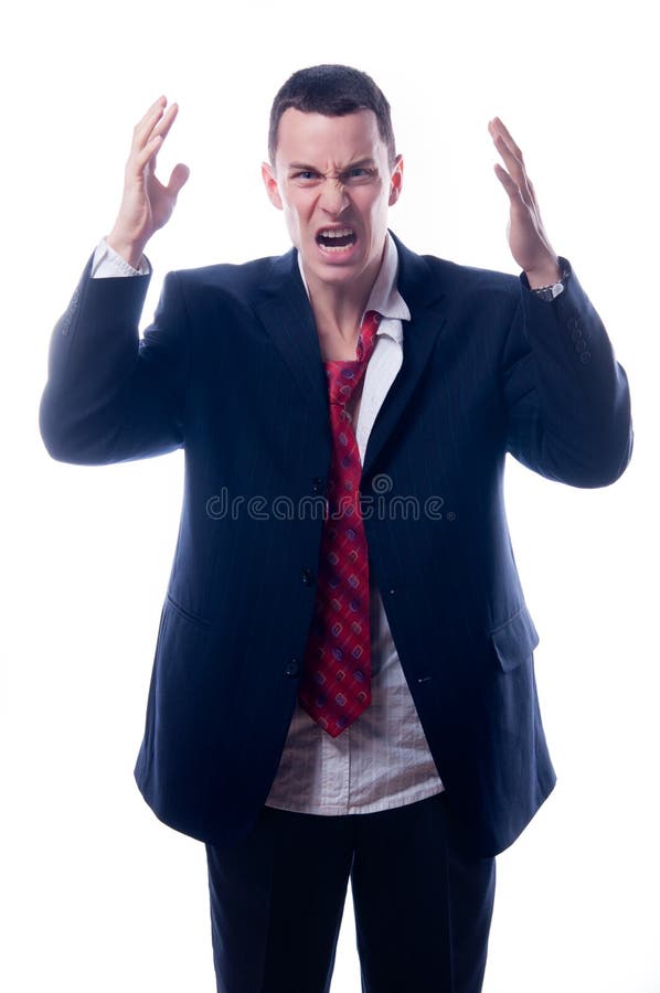 Stressed Out Businessman Screaming Stock Image - Image of occupation ...