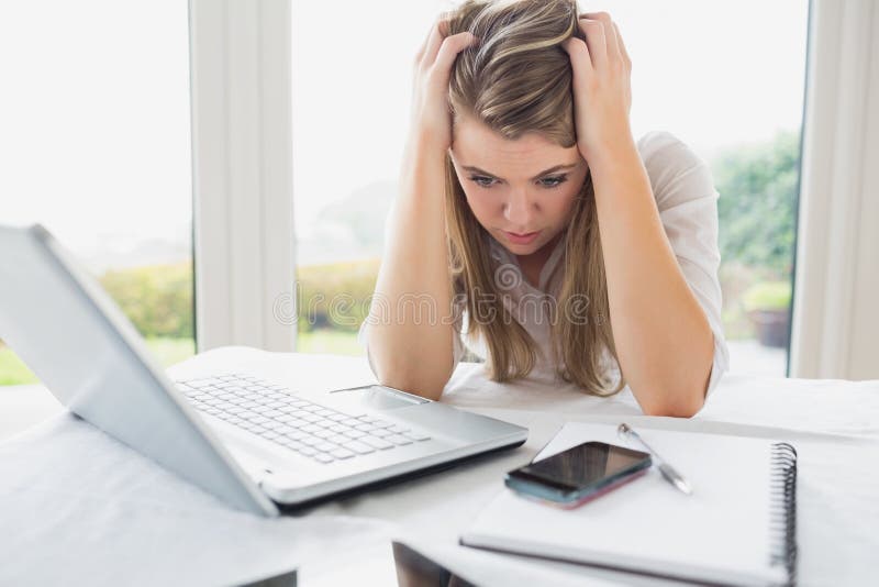 Stressed out businesswoman stock photo. Image of executive - 31008924