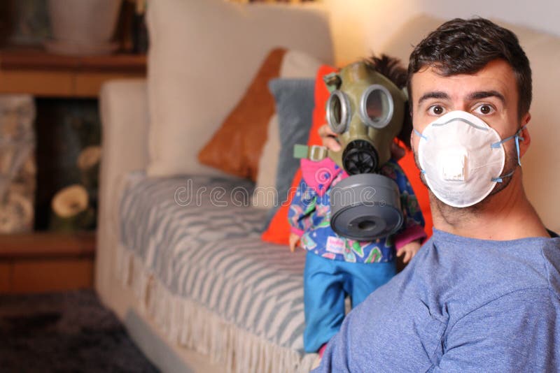 Stressed Out Dad In Quarantine At Home Stock Image - Image of ...