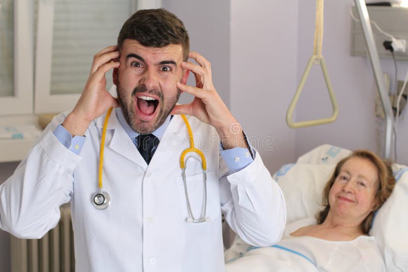 Stressed doctor screaming stock photo. Image of medicine - 20538664