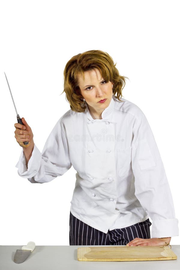 Stressed out female chef stock image. Image of kitchen - 25041449