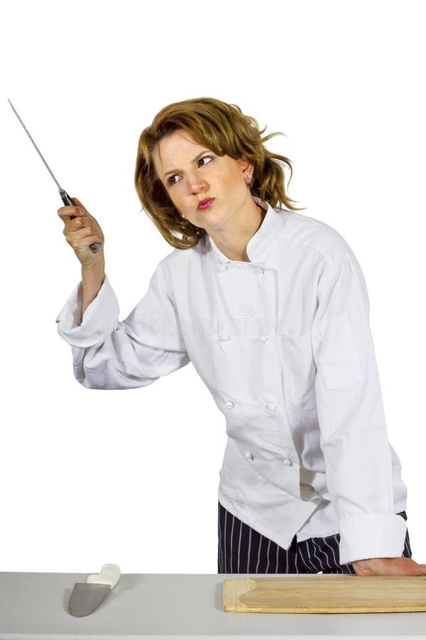 Stressed out female chef stock image. Image of counter - 25041449