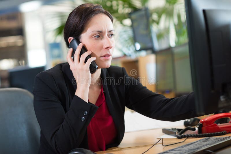 Stressed Out Woman on Phone Stock Image - Image of sadness, problem ...