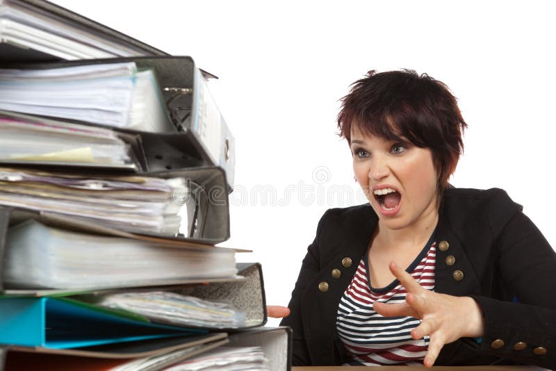 Frazzled Office Worker stock photo. Image of desk, upset - 25972230