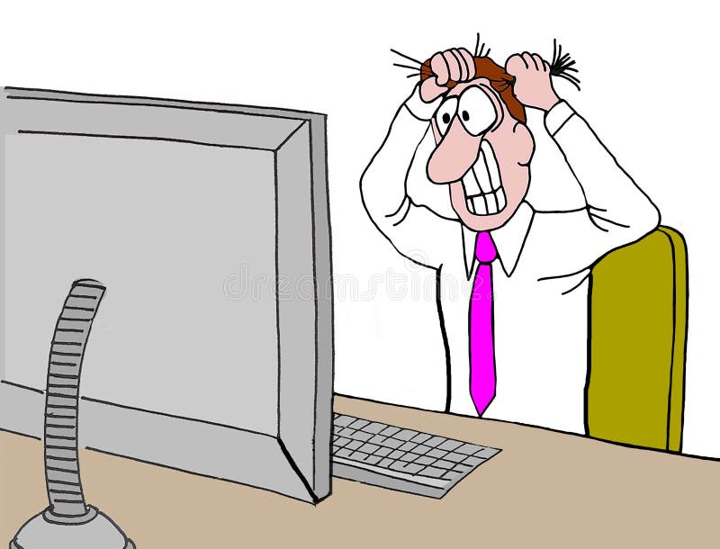 Crazy it worker stock illustration. Illustration of isolated - 94911873