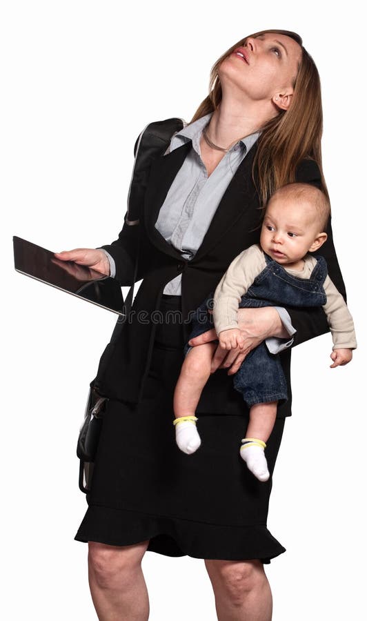Stressed working mom Free Stock Photos - StockFreeImages