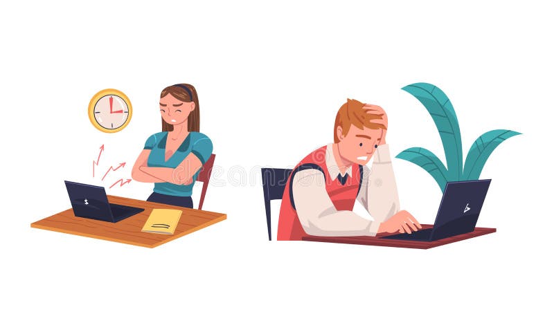 Stressed, Overloaded Employees Working in Office. Stress at Work ...